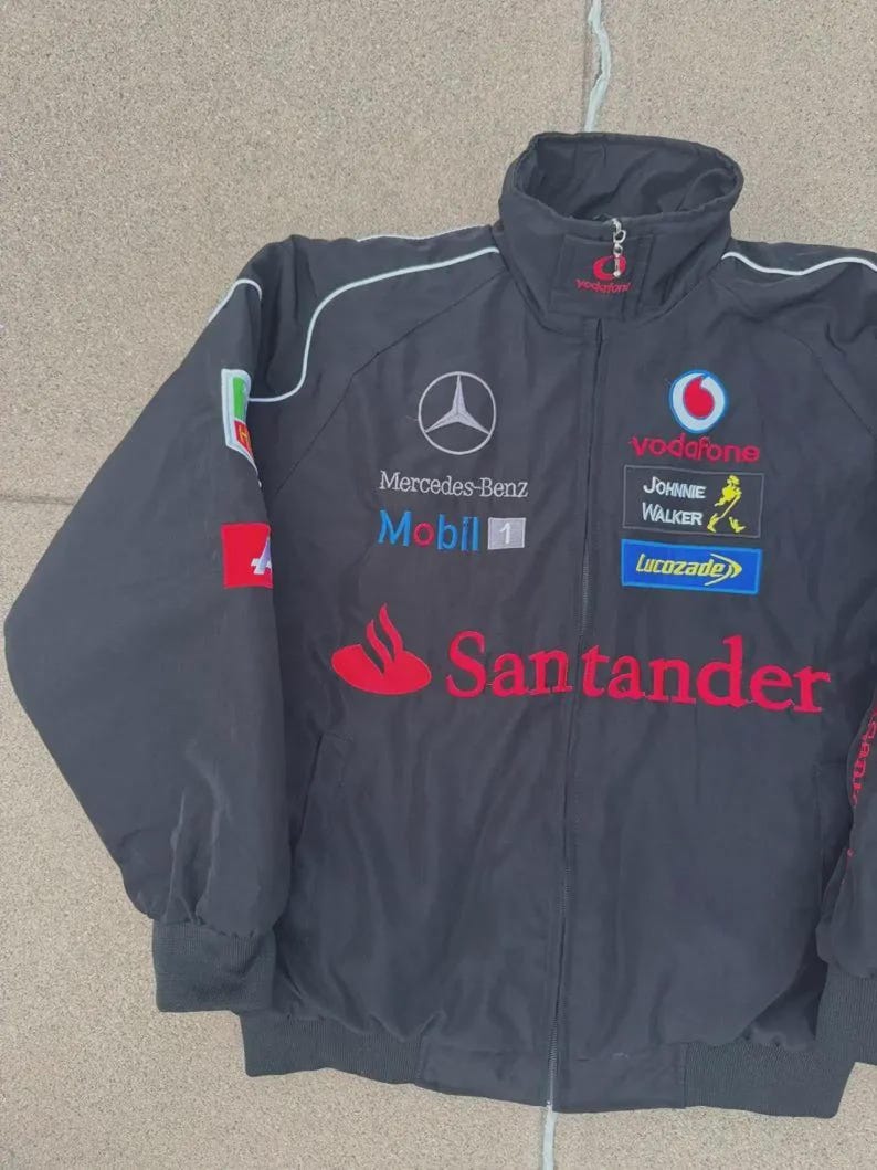 Vintage Mercedes AMG F1 Racing Jacket – Printed Sublimation Motorsport ...