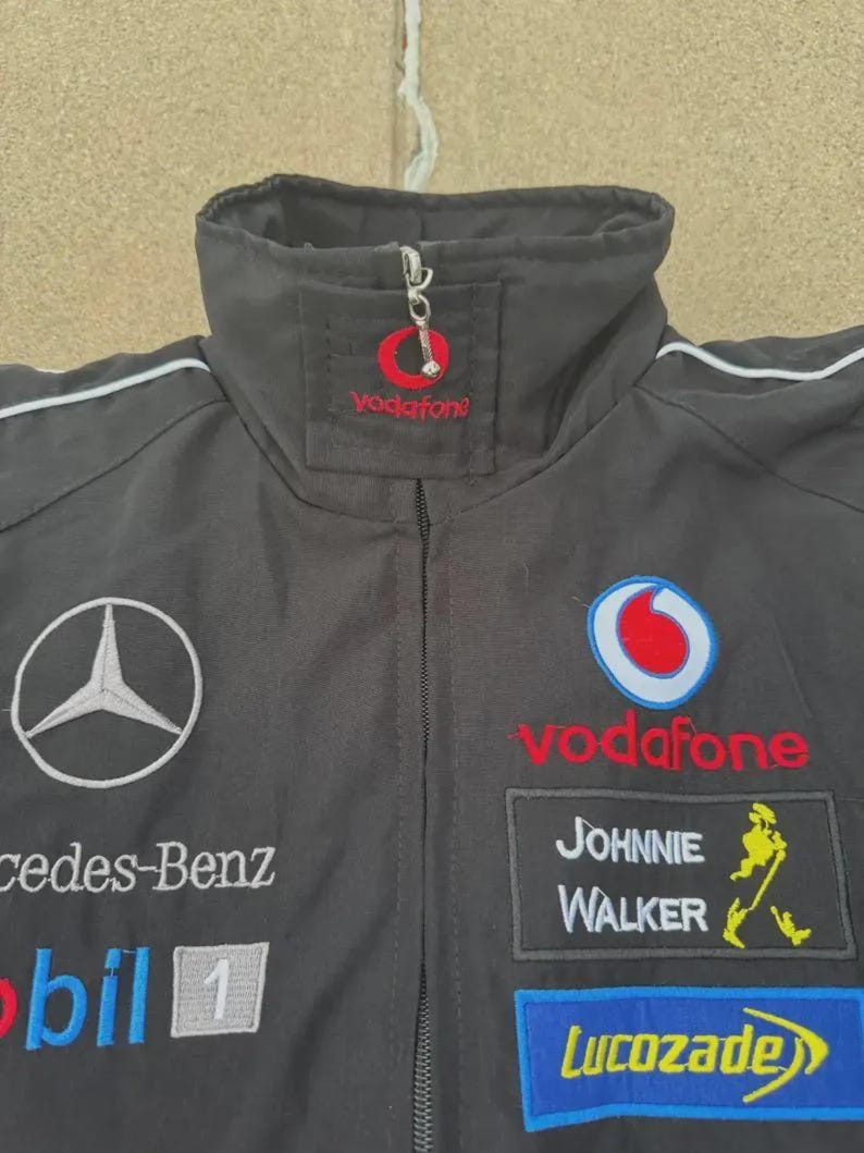 Vintage Mercedes AMG F1 Racing Jacket – Printed Sublimation Motorsport ...