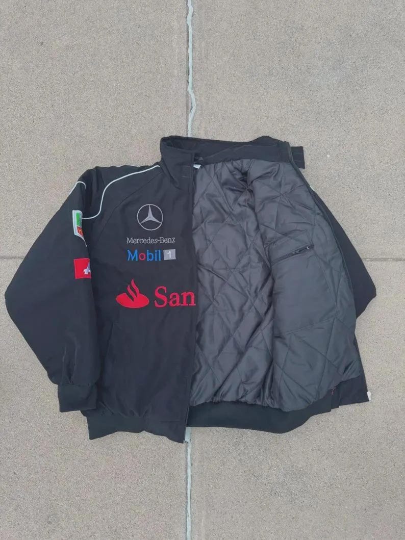 Vintage Mercedes AMG F1 Racing Jacket – Printed Sublimation Motorsport ...