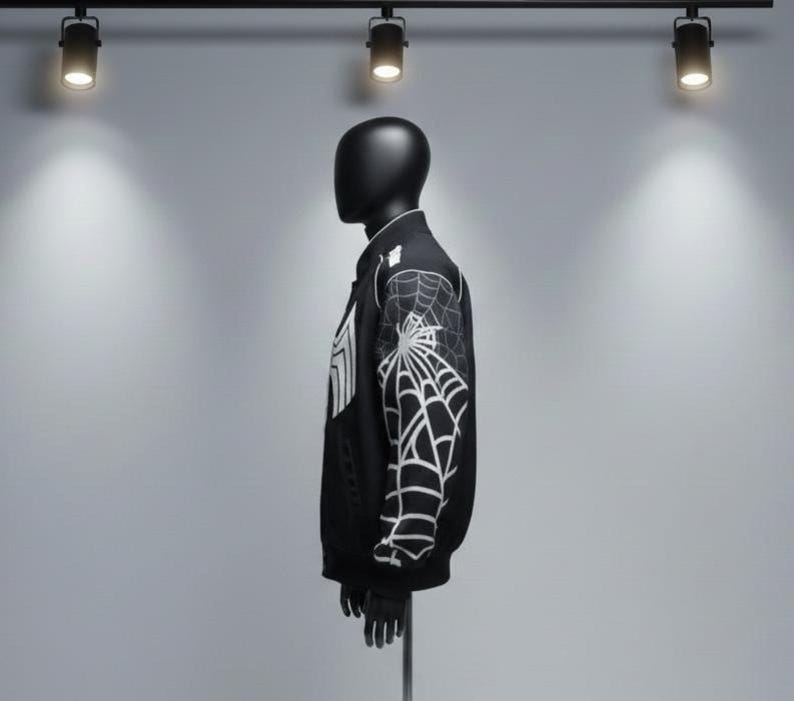Spider-man Inspired Black Racing Jacket – Vintage Motorsport Printed ...