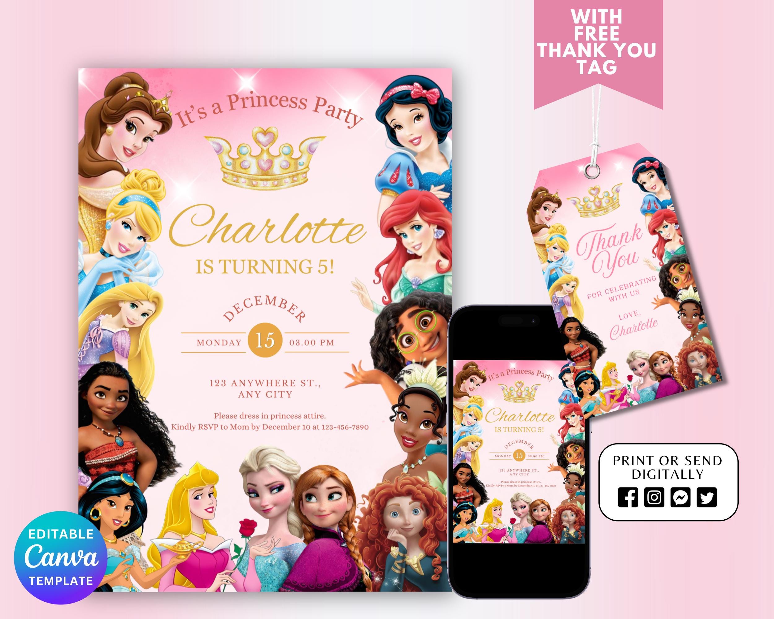 Princess Birthday Invitation Princess Invitation Princess Party ...