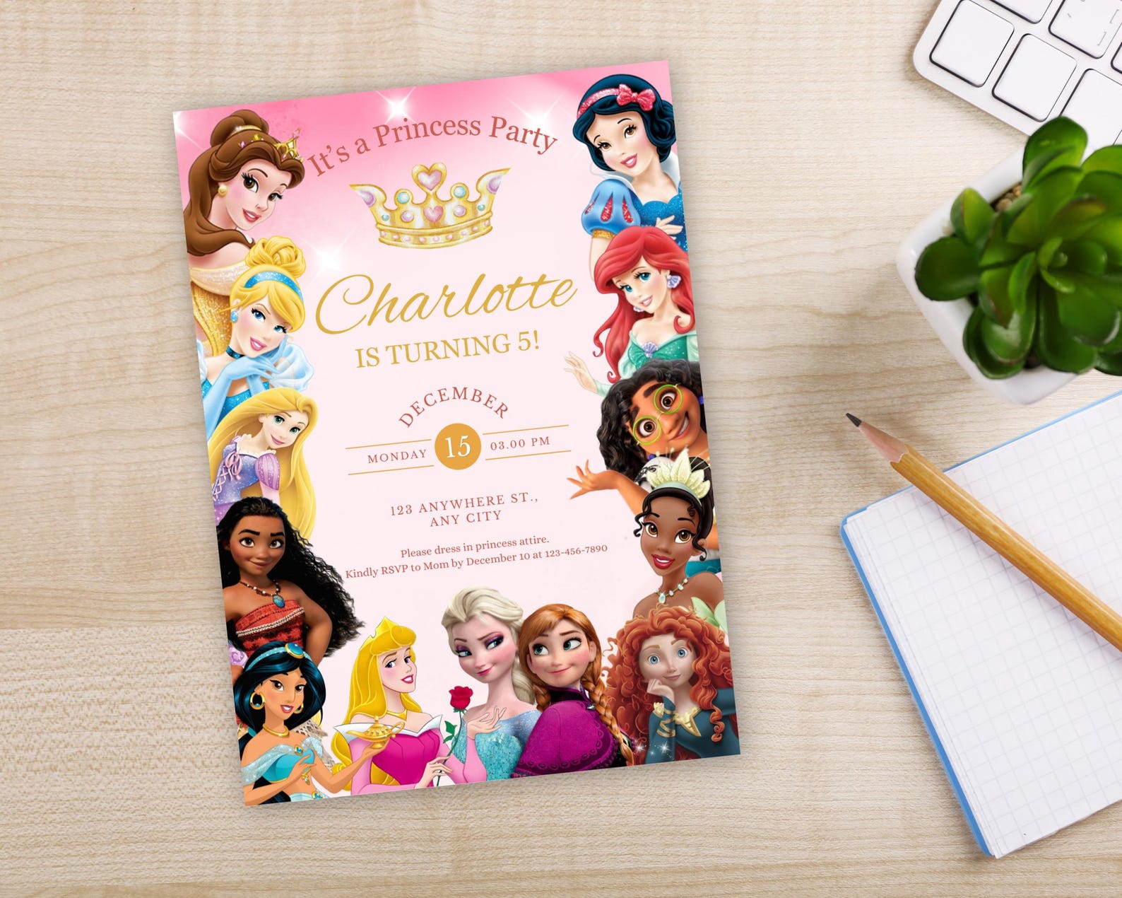Princess Birthday Invitation Princess Invitation Princess Party ...