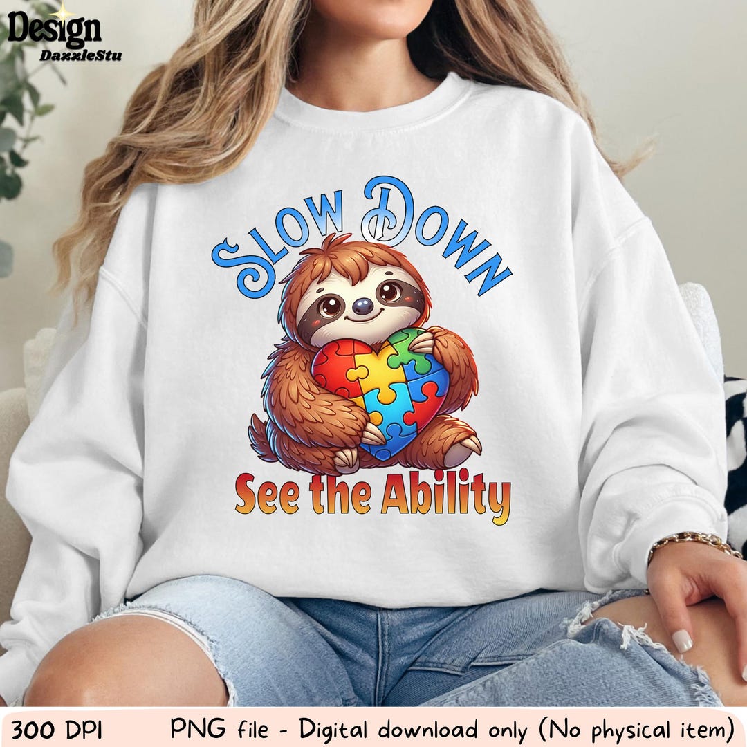 Autism Awareness Png, Sloths PNG, Autism Mama PNG, Autism Advocate Png ...