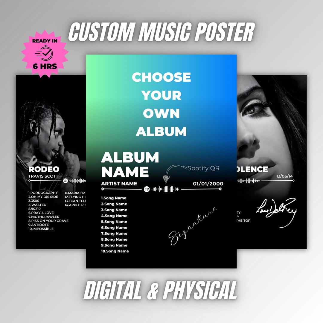 Custom Album Poster, Custom Album Cover Poster, Custom Song Poster ...
