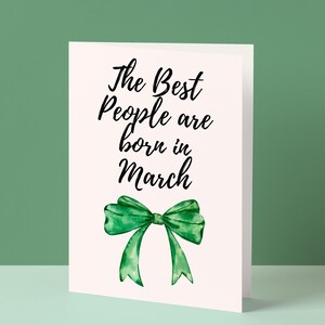 March Birthday Card for Her | Birthday Card | Birthday Card With Bows ...