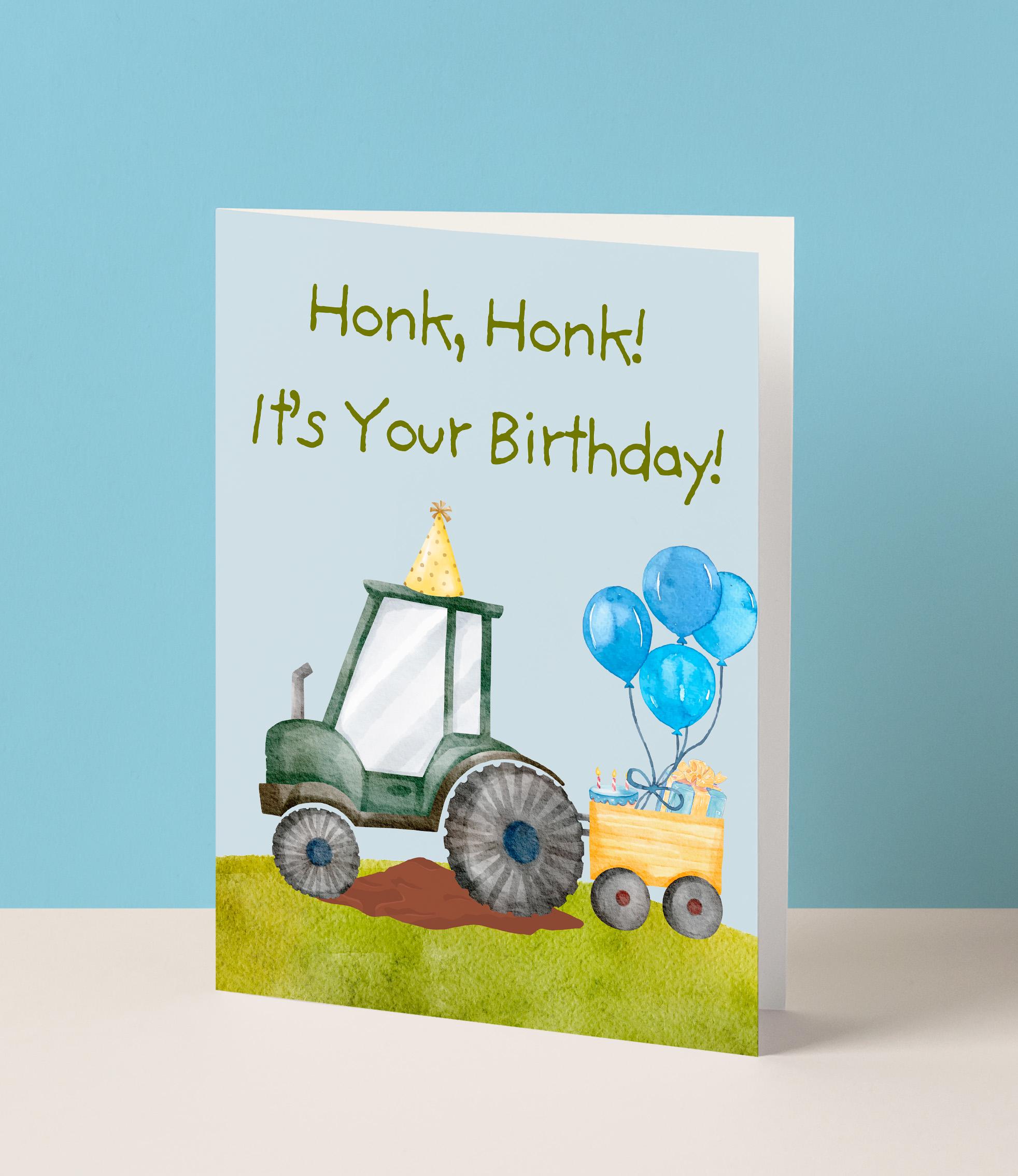 Birthday Card for Kids | Boy Birthday Card | Tractor Birthday Card ...