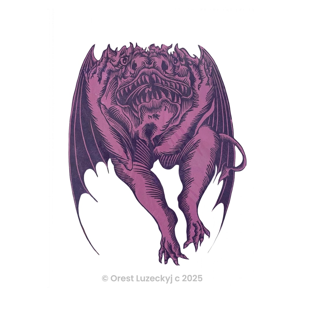 Screaming Demon Woodcut - Etsy