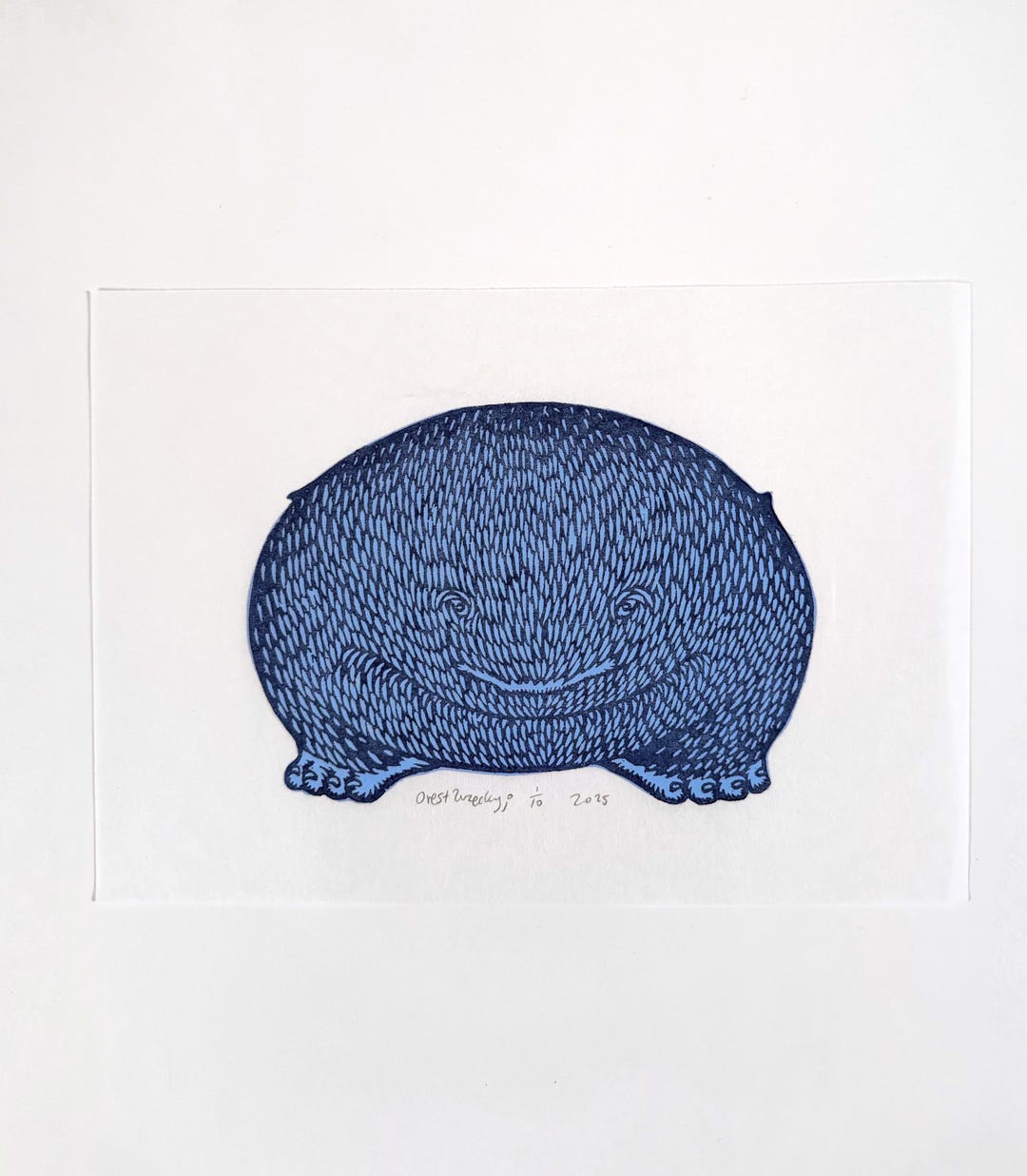 Round Monster Woodcut - Color Options - Etsy