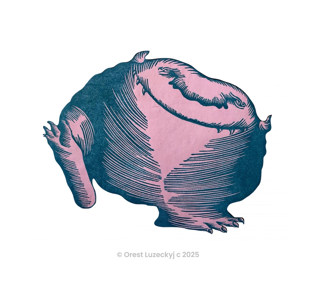 Dancing Monster Woodcut - Etsy