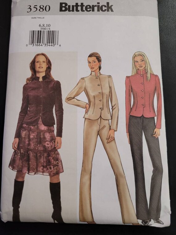 Butterick 3580 Jacket Skirt and Pant Pattern | Etsy