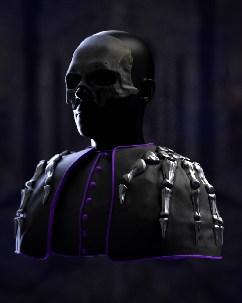 Bone Pauldrons, Ghost BC Papa Perpetua Robe Decoration, STL Files for ...