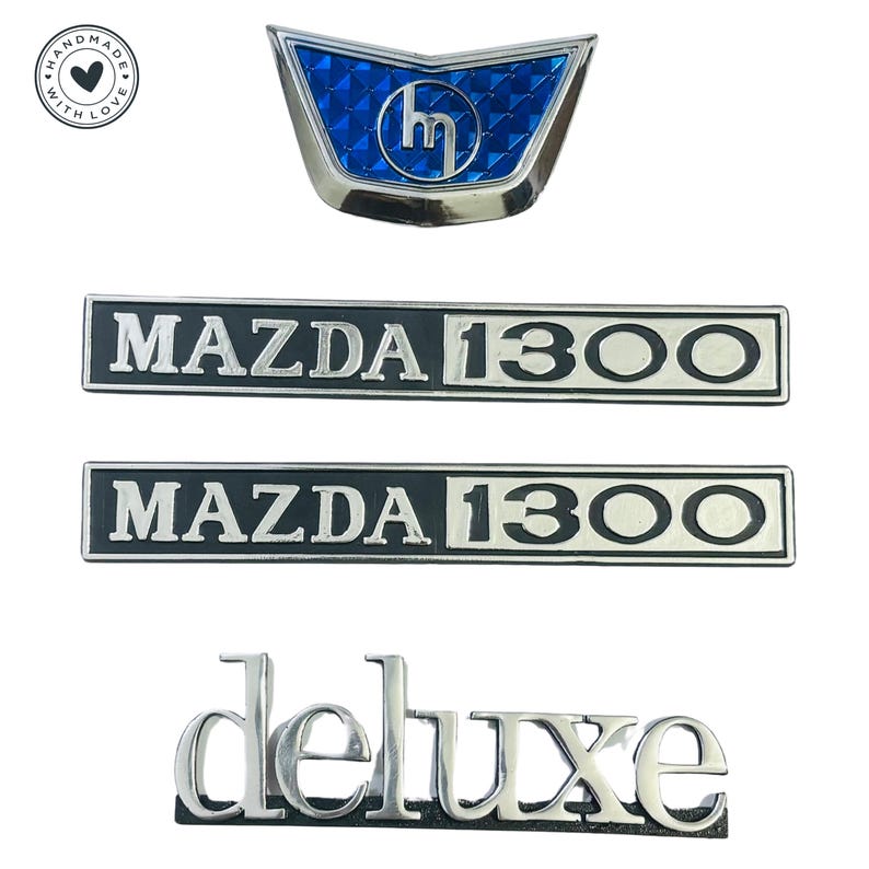 Mazda 1300 Emblem Set: Vintage JDM Fender, Rear & Front Badges - Etsy ...