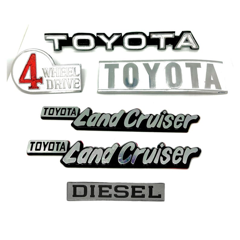 Toyota Land Cruiser Emblem Set: Handmade Die-cast Badges FJ40 FJ45 BJ40 ...
