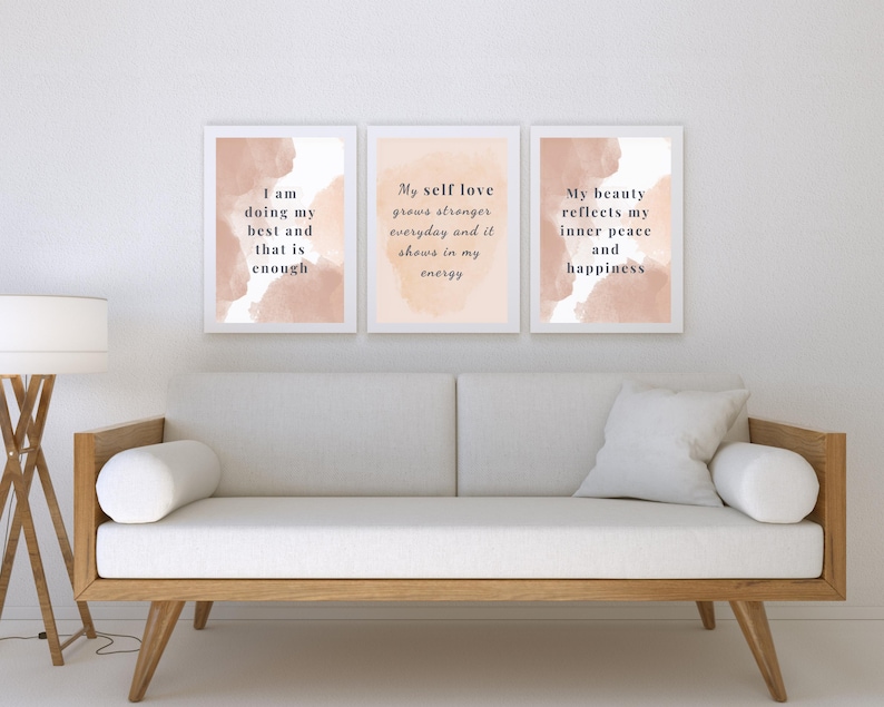 Self Love 3 - Piece Wall Art Set | Printable Affirmations ...