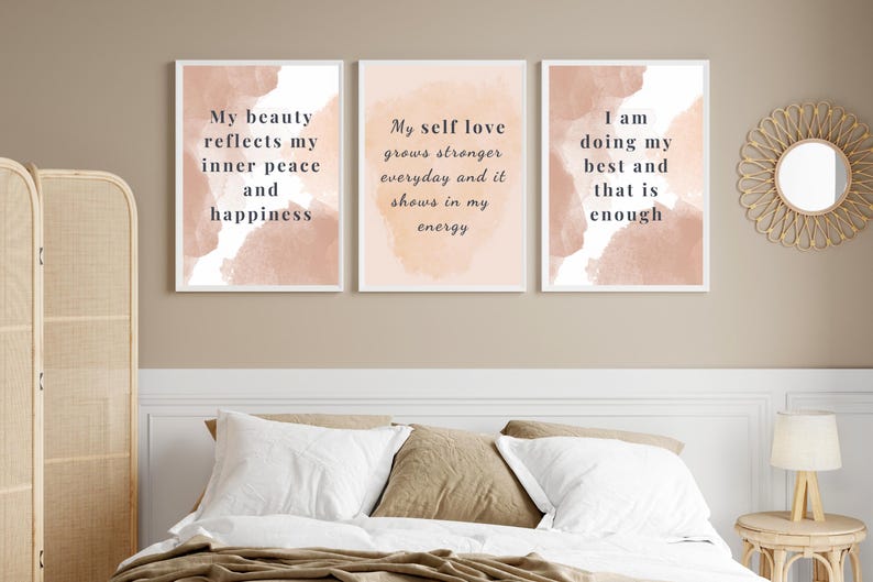 Self Love 3 - Piece Wall Art Set | Printable Affirmations ...