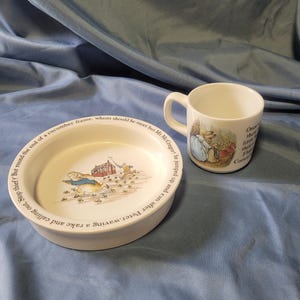 Vintage Peter Rabbit Wedgwood Bowl and Cup Set, Frederick Warne & Co ...
