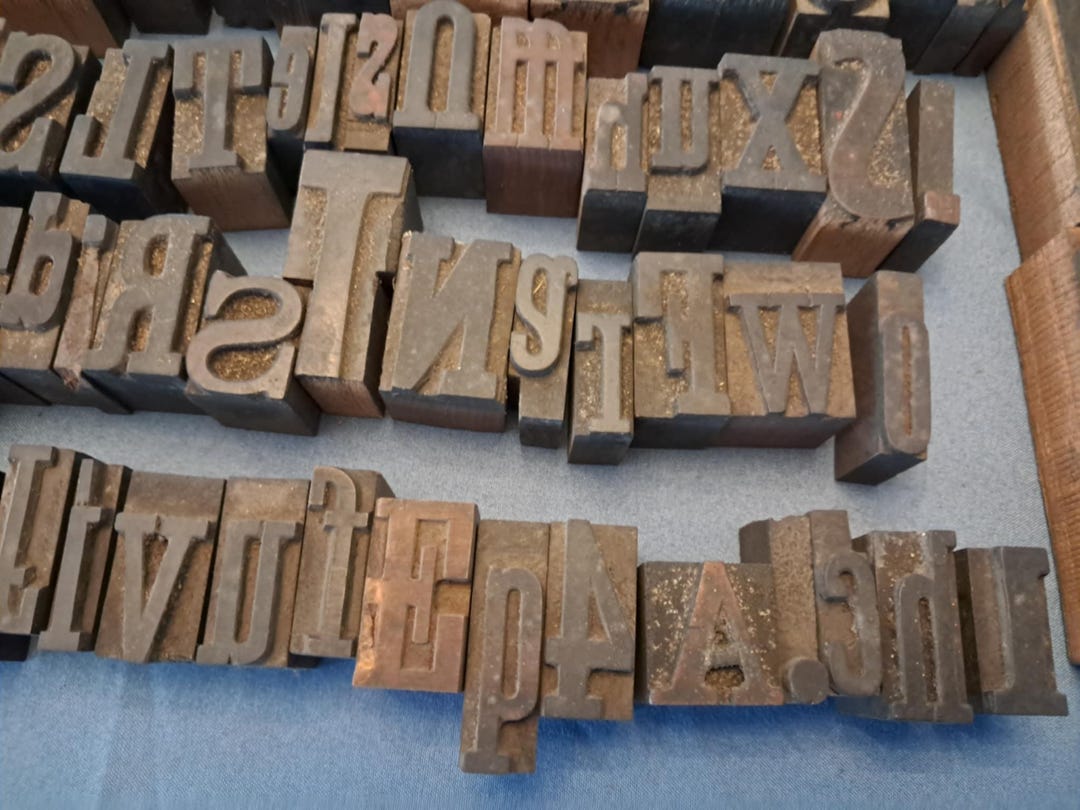 200 Unique Antique Alphabet Letters Numbers Letterpress Blocks Vintage ...