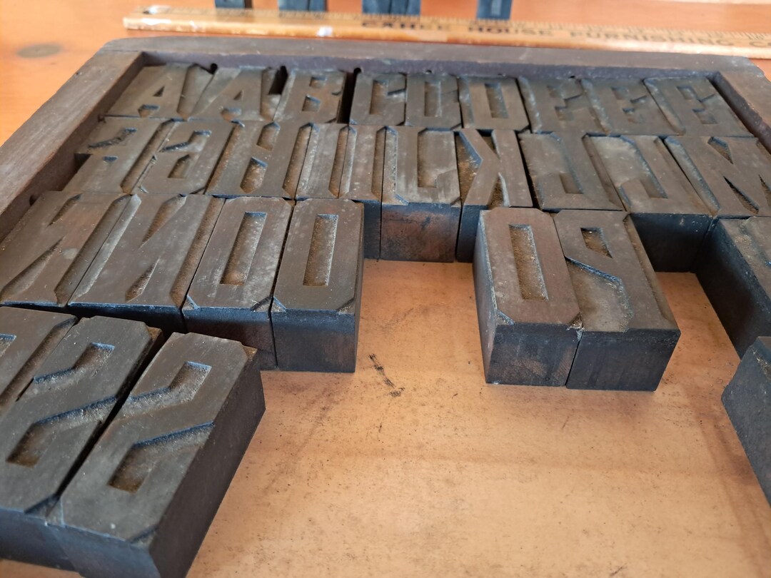 Small Antique Letterpress Letter Blocks Vintage Printer Block Letters ...
