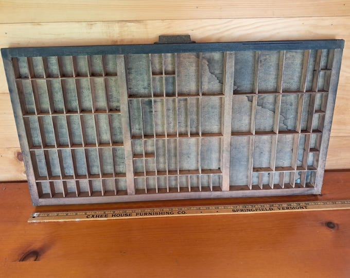 Antique Printers Tray Large Cast Iron Pull Letterpress Block Drawer ...