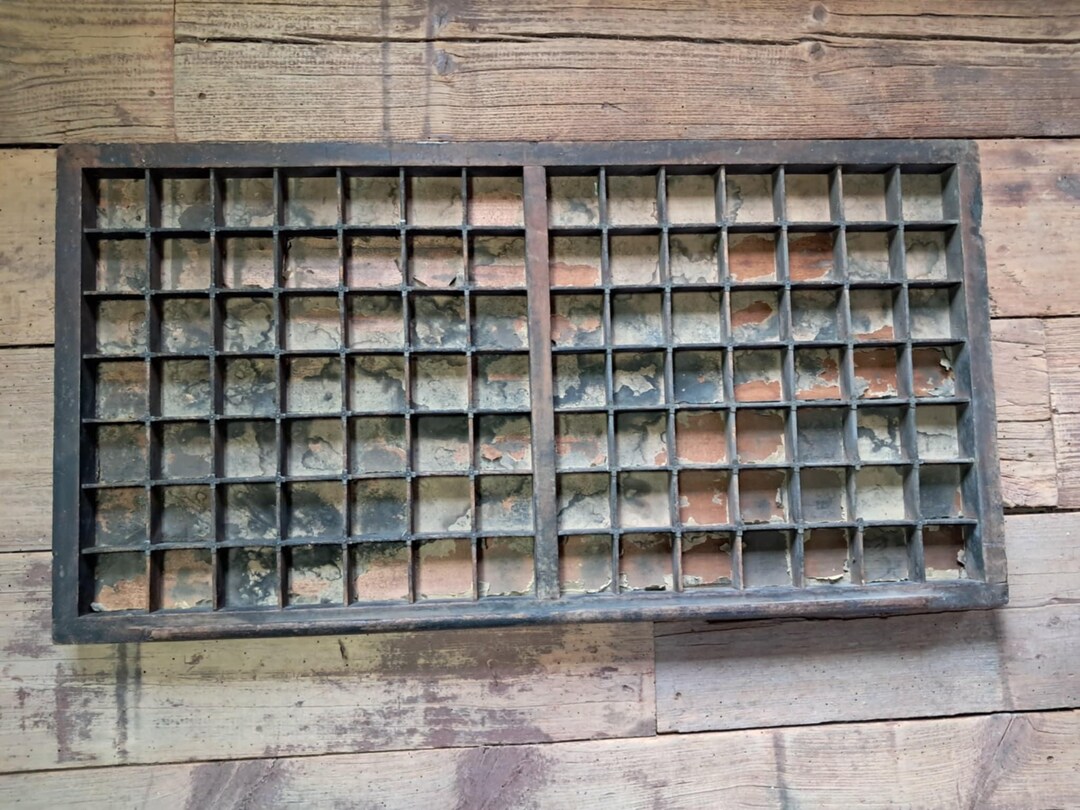 Antique Printers Tray Large Letterpress Block Drawer Vintage Printer ...
