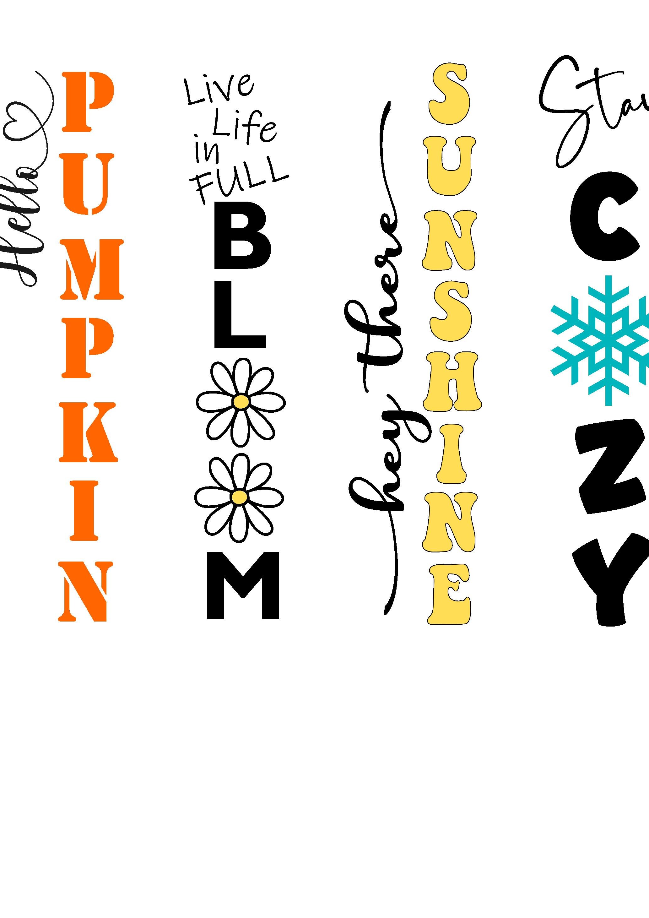 Bundle of Seasonal Porch Leaners SVG | Spring | Summer | Fall | Winter ...