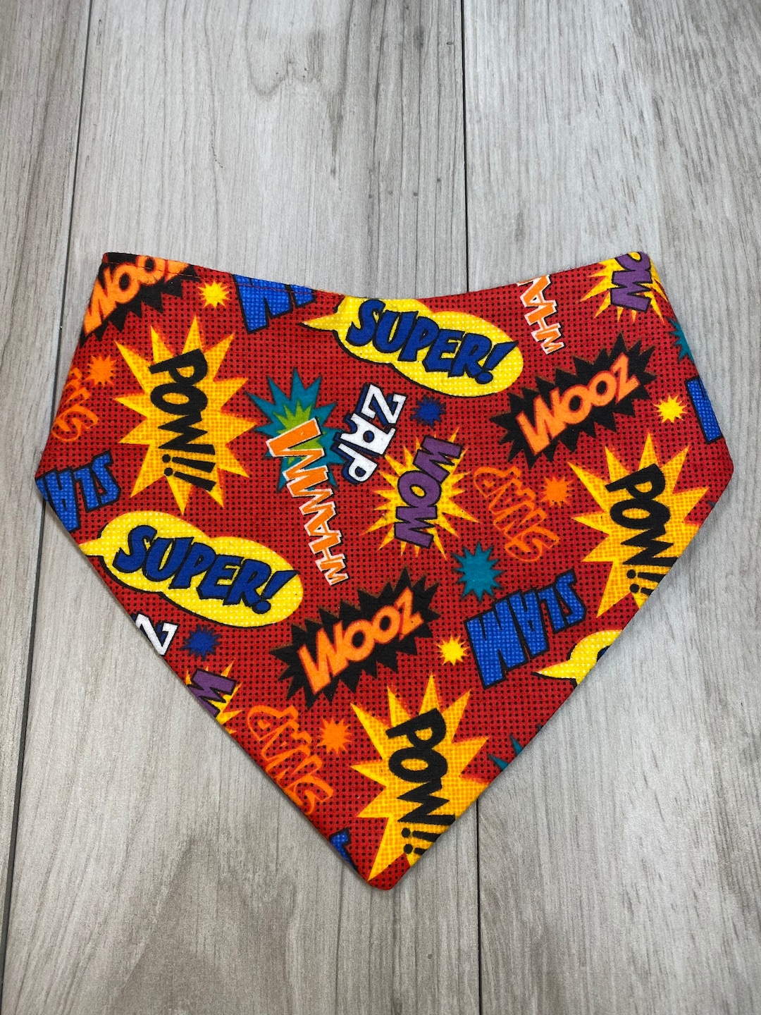 Superhero Pet Bandana With Snaps: 100% Cotton Flannel, Washable and ...