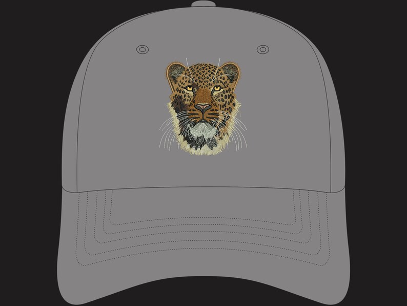 Realistic Leopard Head Embroidery Design, Wild Animal Machine ...