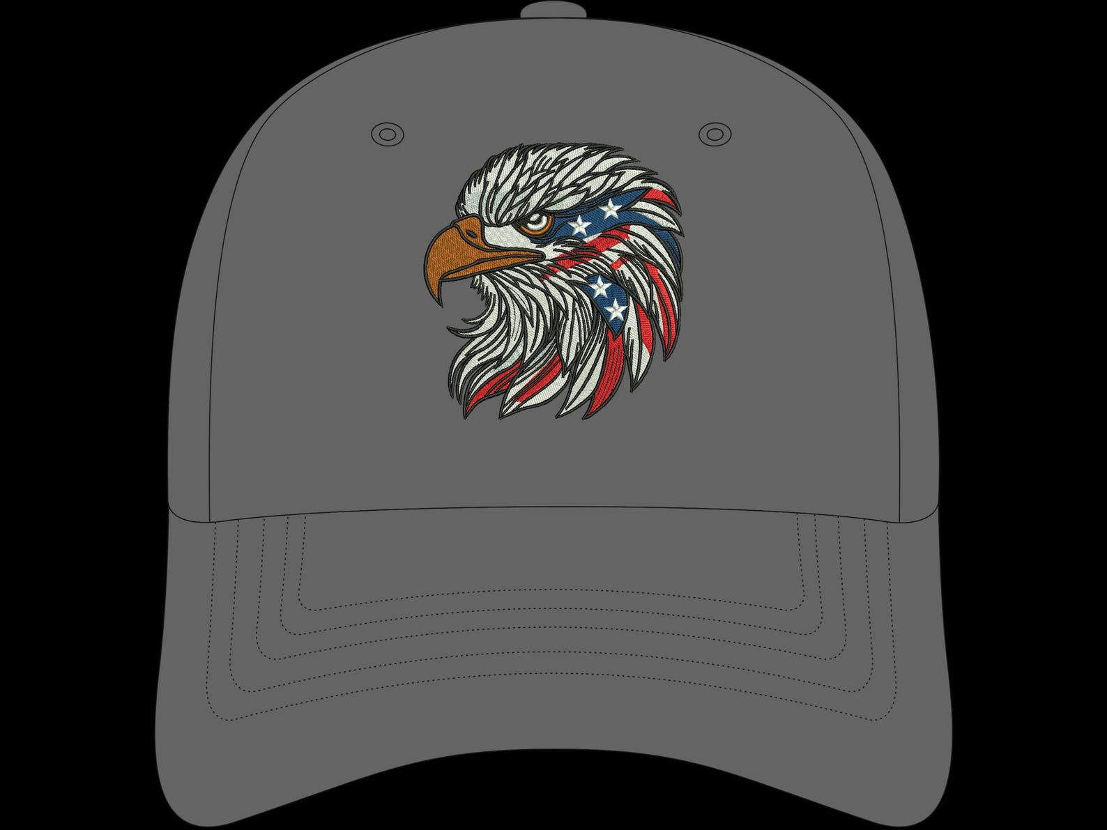 American Eagle Embroidery Design, USA Flag Bald Eagle Head, Digital ...