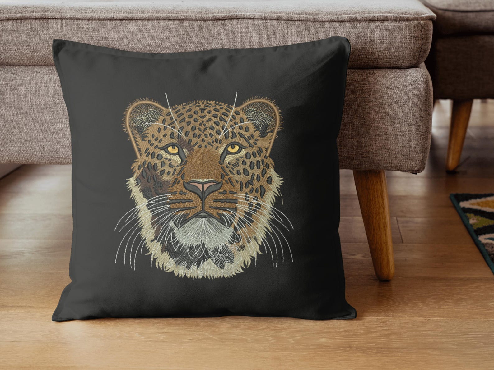 Realistic Leopard Head Embroidery Design, Wild Animal Machine ...