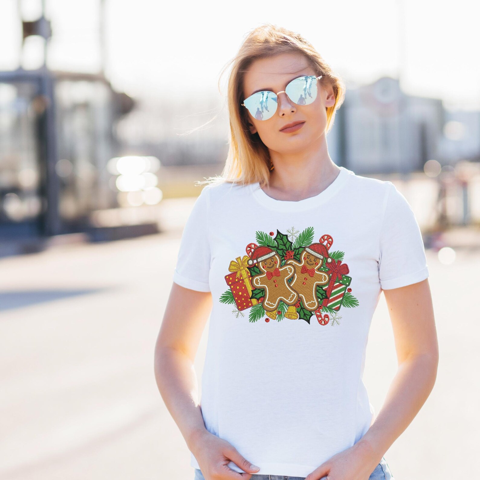 Christmas Gingerbread Couple Embroidery Design, Festive Holiday Cookie ...