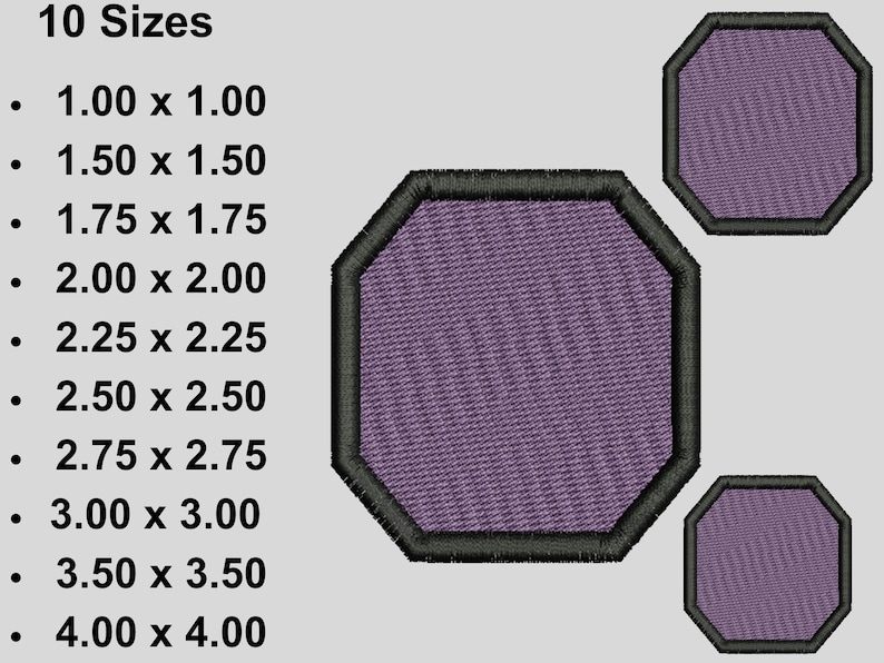 Embroidery Patch Frames, 15 Shapes, 10 Sizes Each, Instant Download - Etsy
