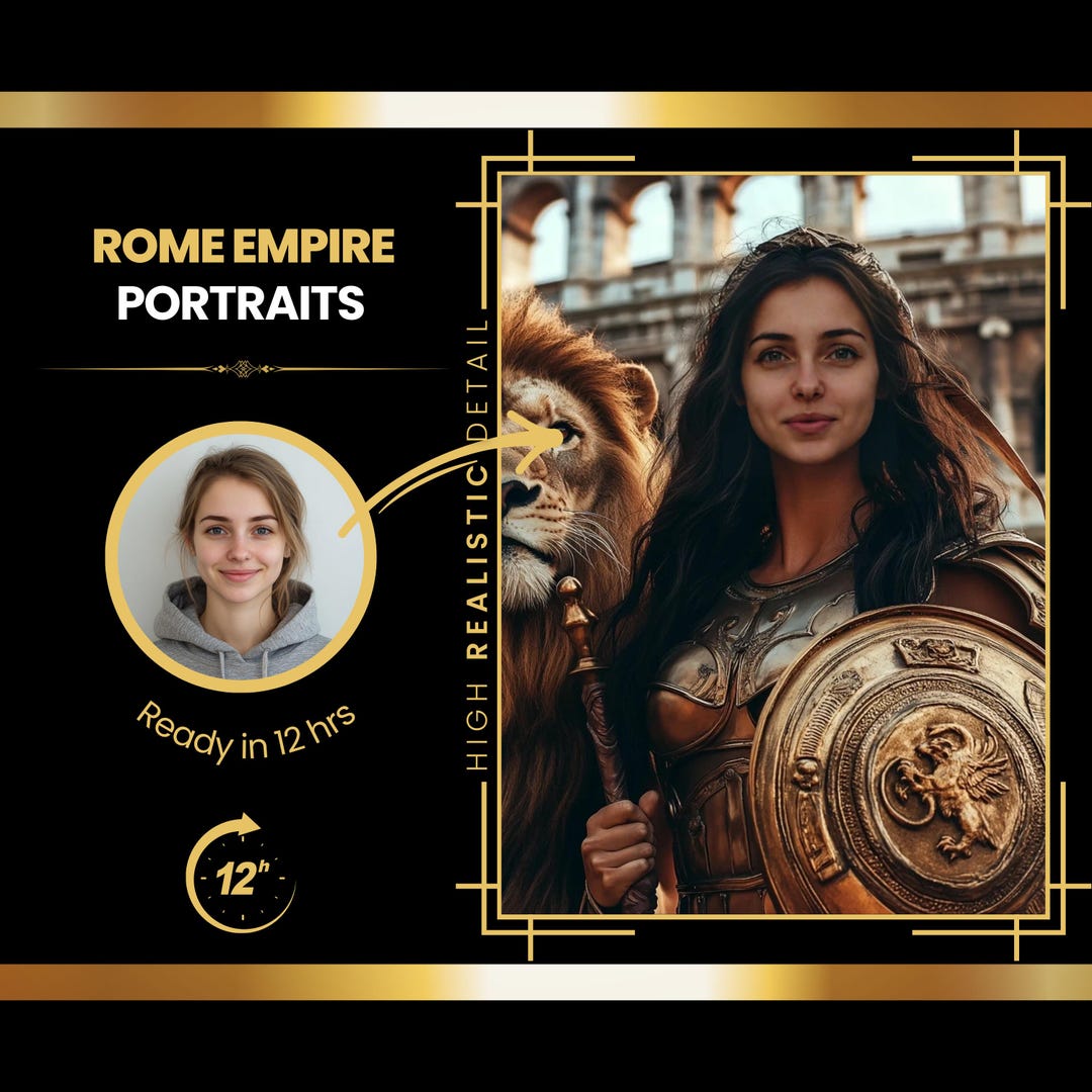 Custom Gladiator Portrait From Photo – Historical Warrior Artwork ...