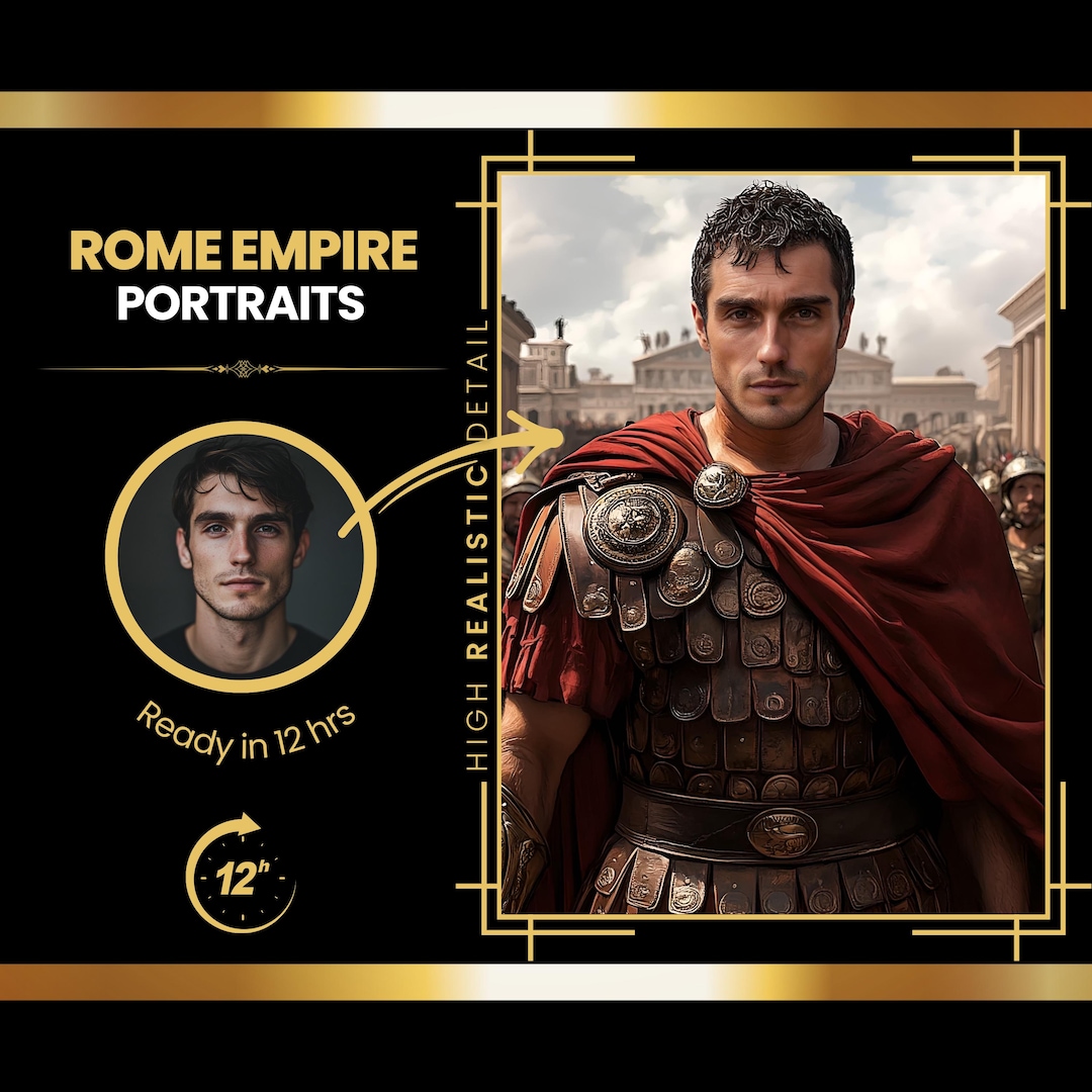 Custom Gladiator Portrait From Photo – Historical Warrior Artwork ...