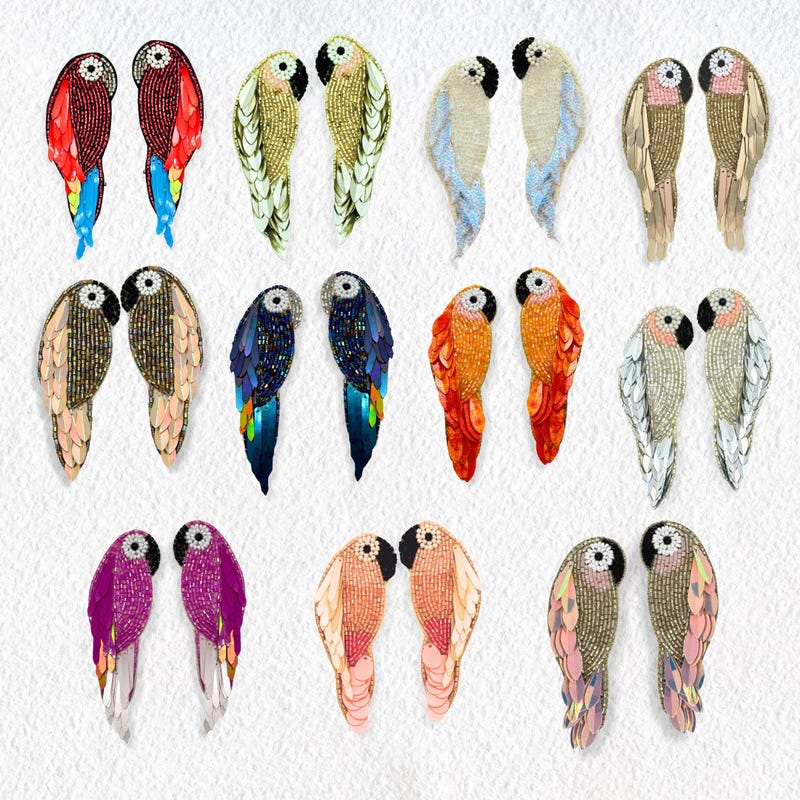 Handmade Parrot Earrings - Etsy