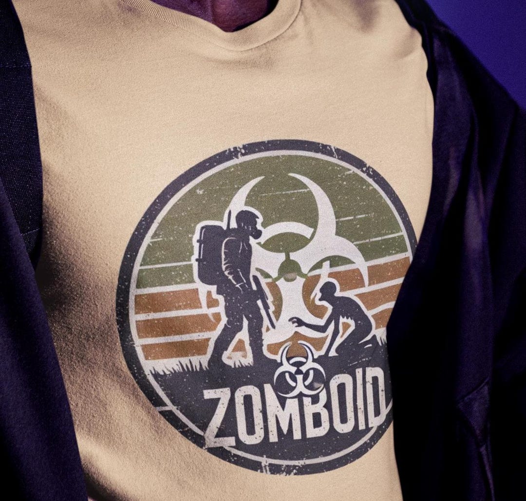 Retro Zomboid Survivor Shirt – Vintage Apocalypse Graphic Tee for ...
