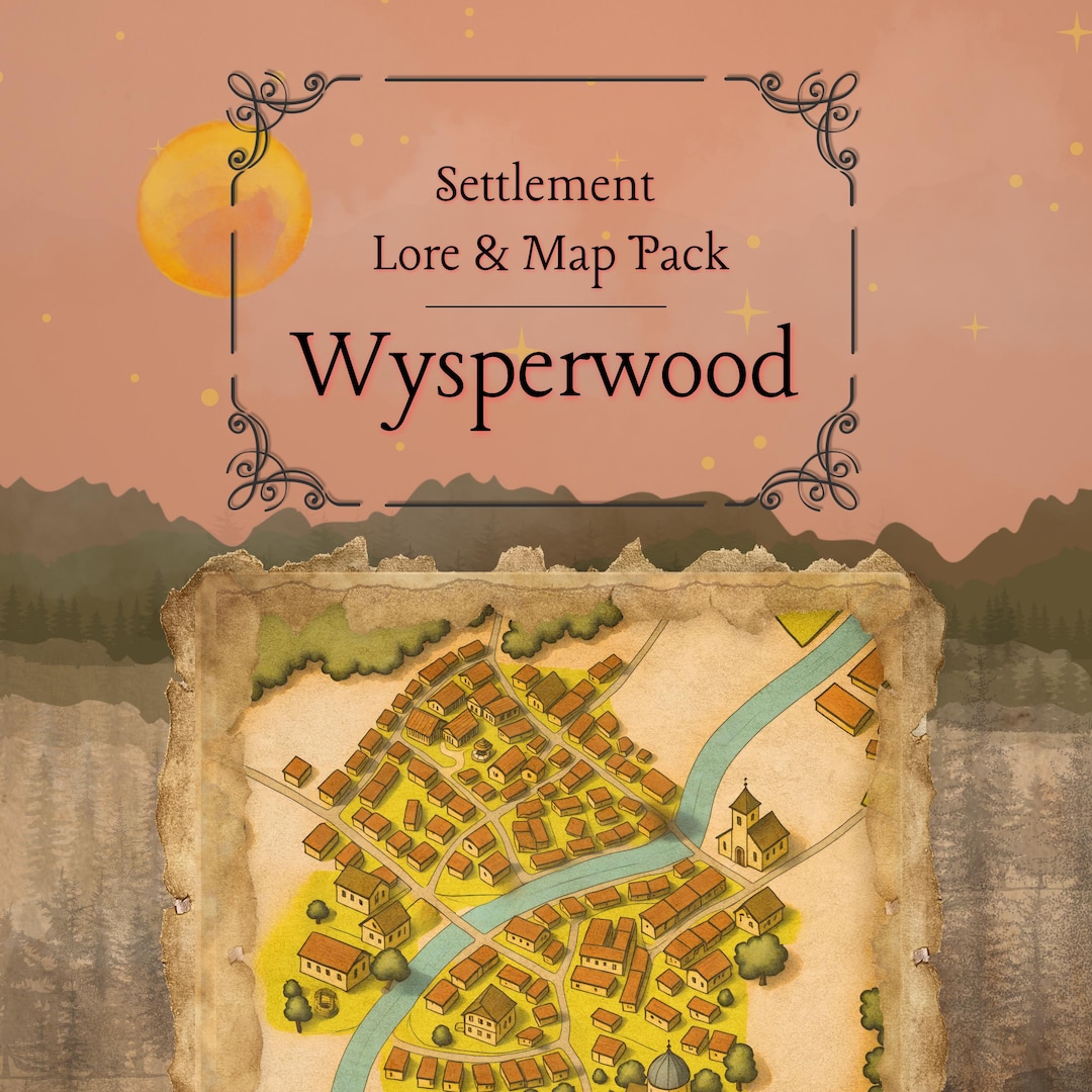 Wysperwood: Fantasy Settlement Map & Lore Pack | Printable City Map ...