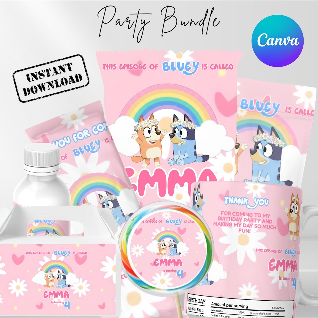 Blue Dog Theme Party Bundle Birthday Party Favors Kit Party Decor ...