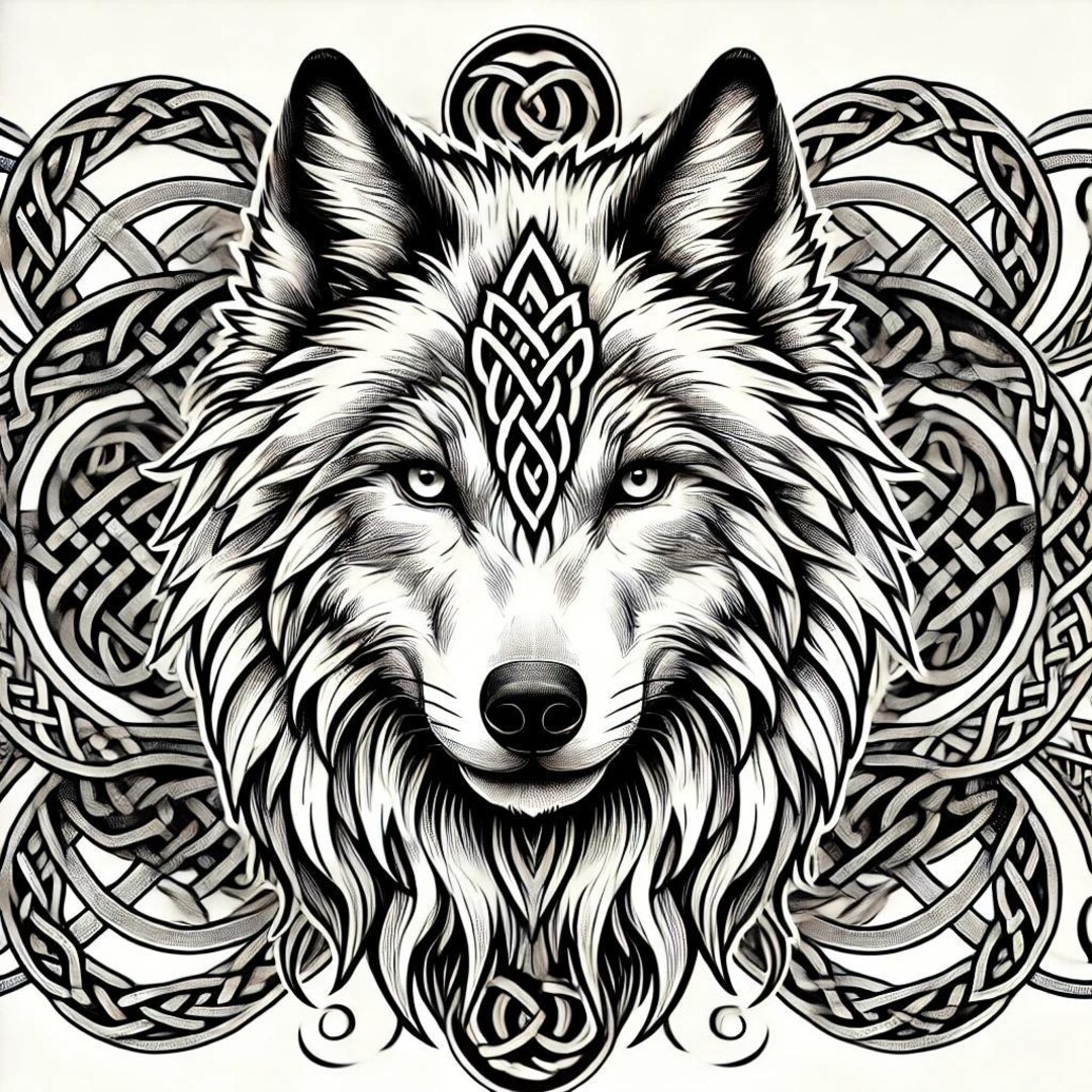 Celtic Wolf Tattoo Design Digital Download Viking Wolf Tattoo Tribal ...