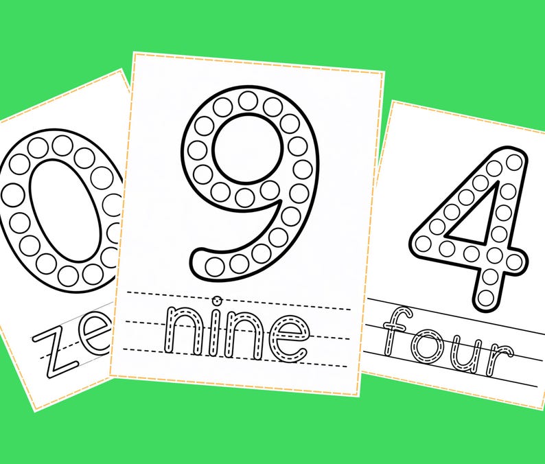 Dot Marker Number Coloring Pages | Do-a-dot Numbers Printable Worksheet ...