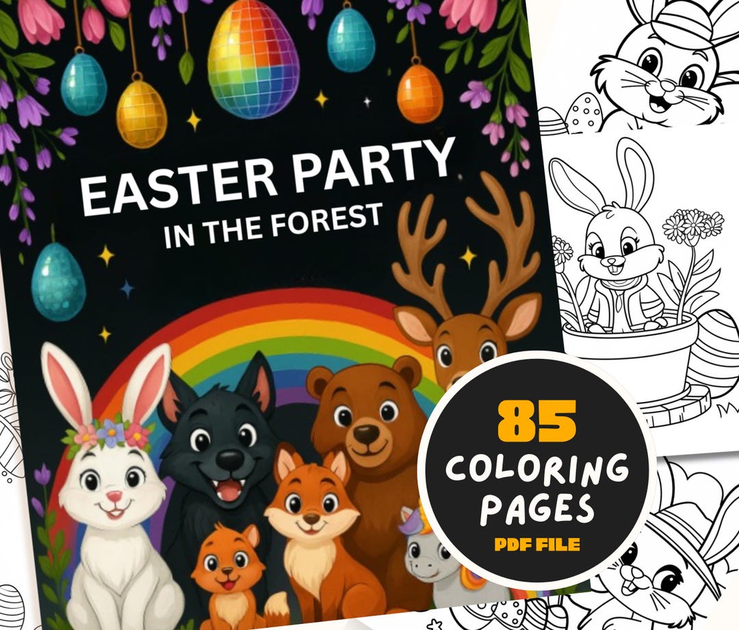 85 Easy Easter Coloring Pages for Kids, Simple Bold Bunny Egg Coloring ...