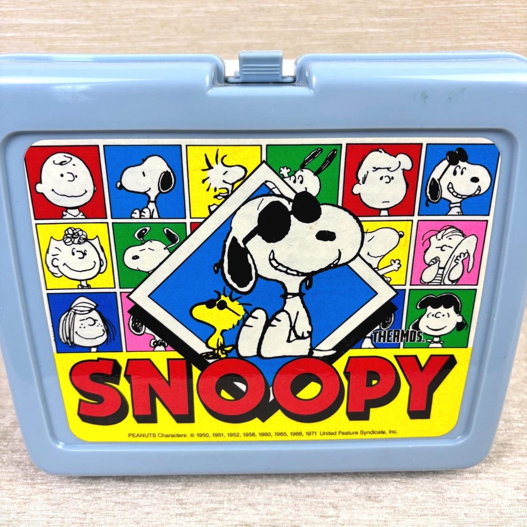 Vintage 70s Snoopy Peanuts Thermos Lunchbox United Feature Syndicate ...