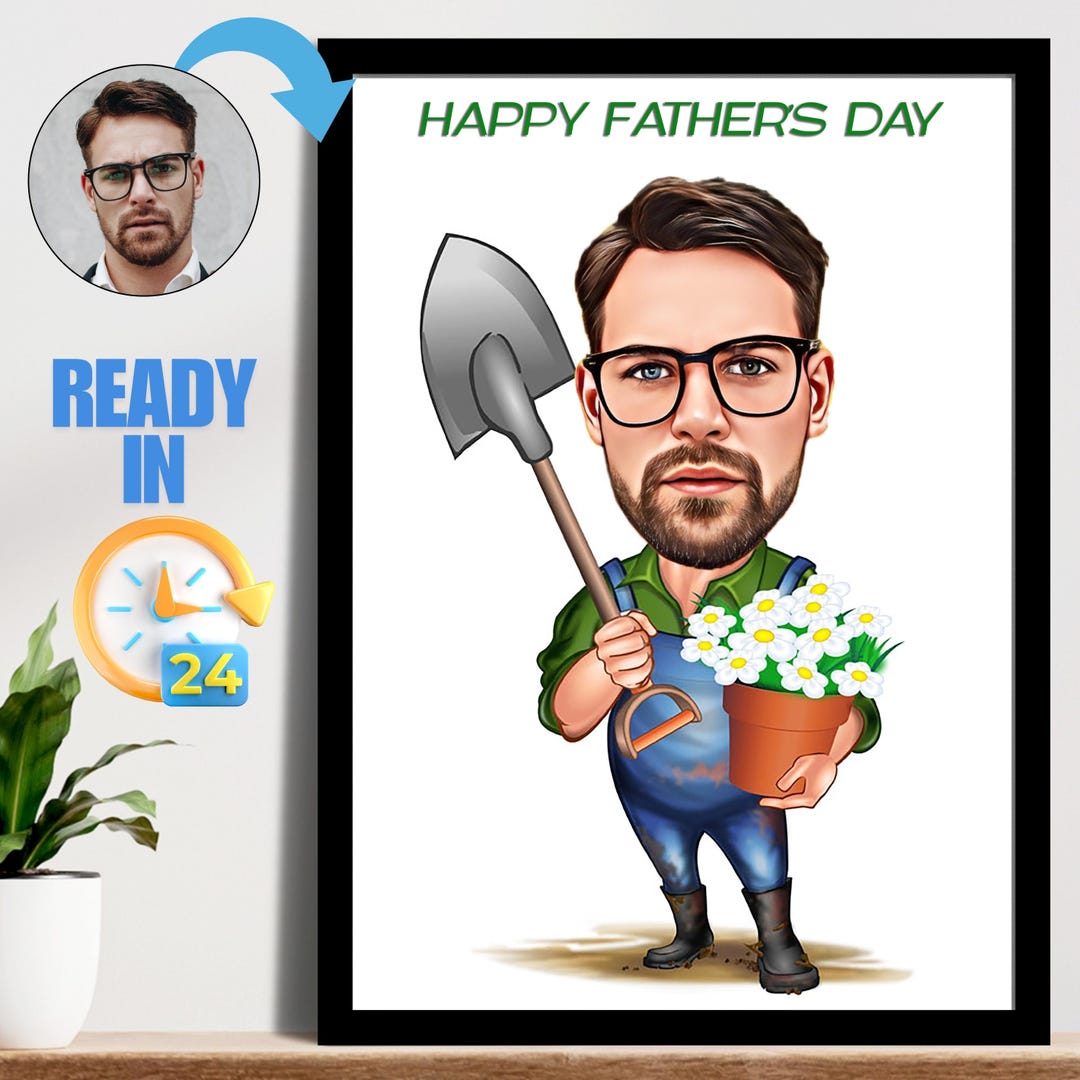 Custom Gardner Caricature From Photo Gardner Cartoon Portrait Funny ...