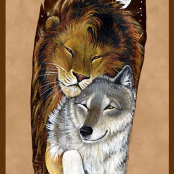 Wolf and Lion Art - Etsy