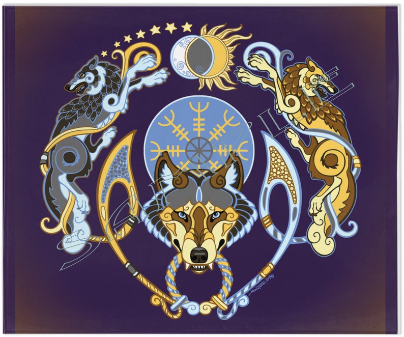 Norse Wolf Trinity Viking Wolf Minky Blankets - Etsy