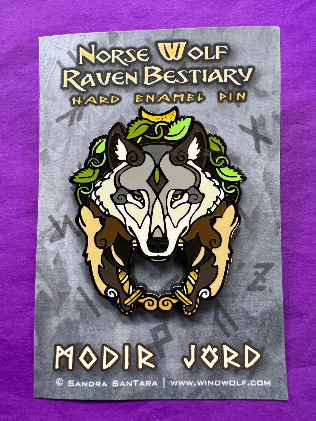 Norse Viking Fenrir Modir Jord Mother Wolf Hard Enamel Collectable ...