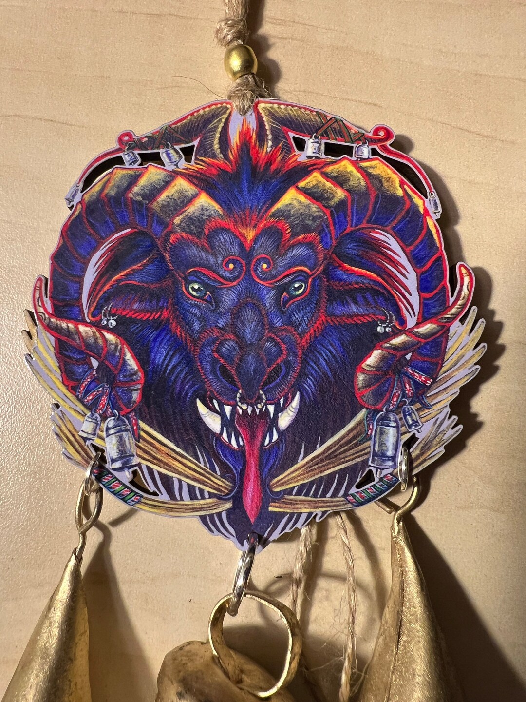 Krampus Yule Pagan Laser Cut Wood Decorated Custom Ornament Talisman - Etsy