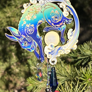 Black Blue Green White Water Rabbits Hare Bunny Feng Shui Chinese ...