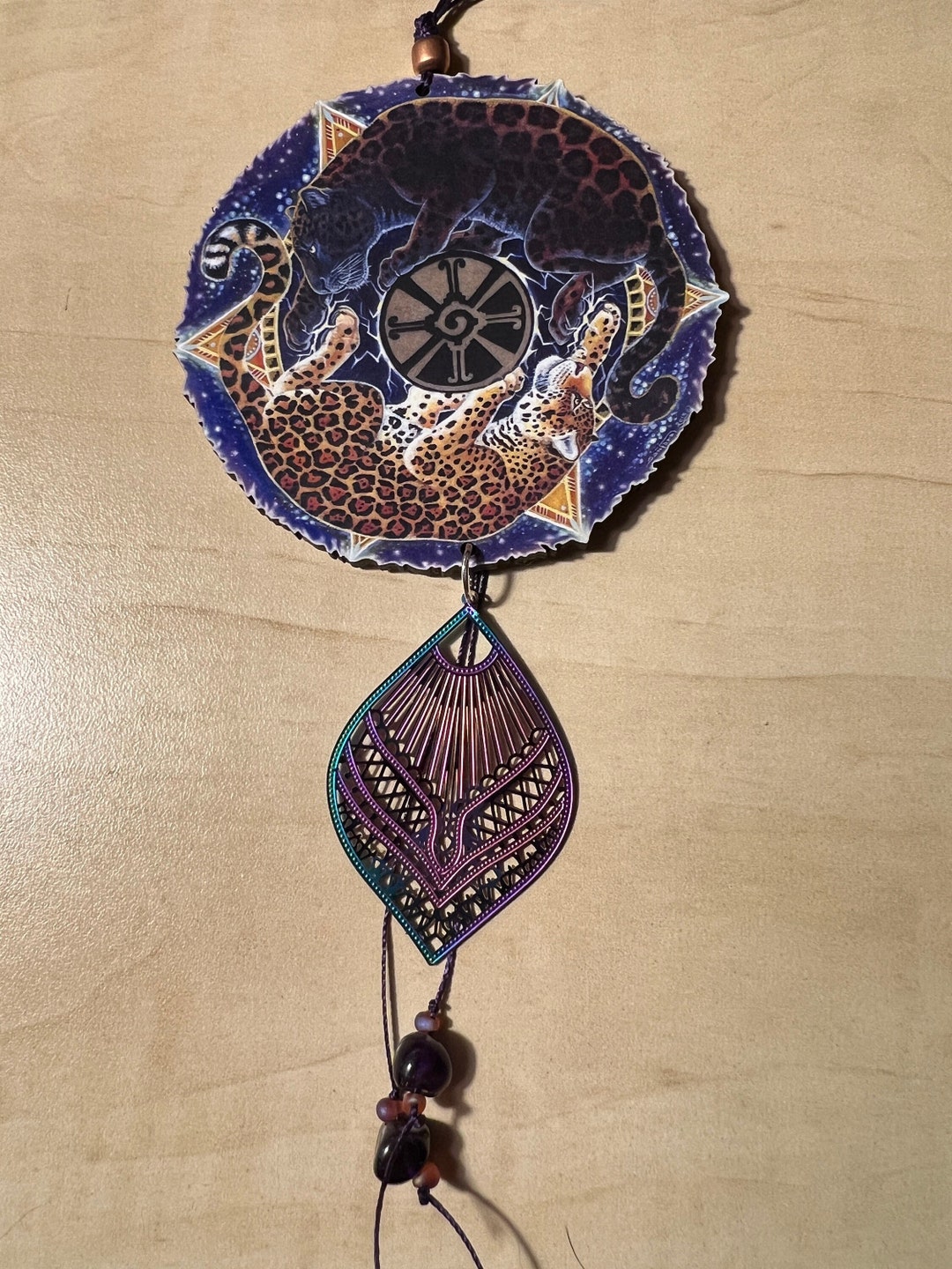 Aztec Mayan Jaguar Mandala Animal Spirit Laser Cut Wood Decorated ...