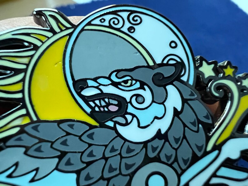 Norse Viking Hati Skoll Sun Moon Wolf Hard Enamel Collectable - Etsy