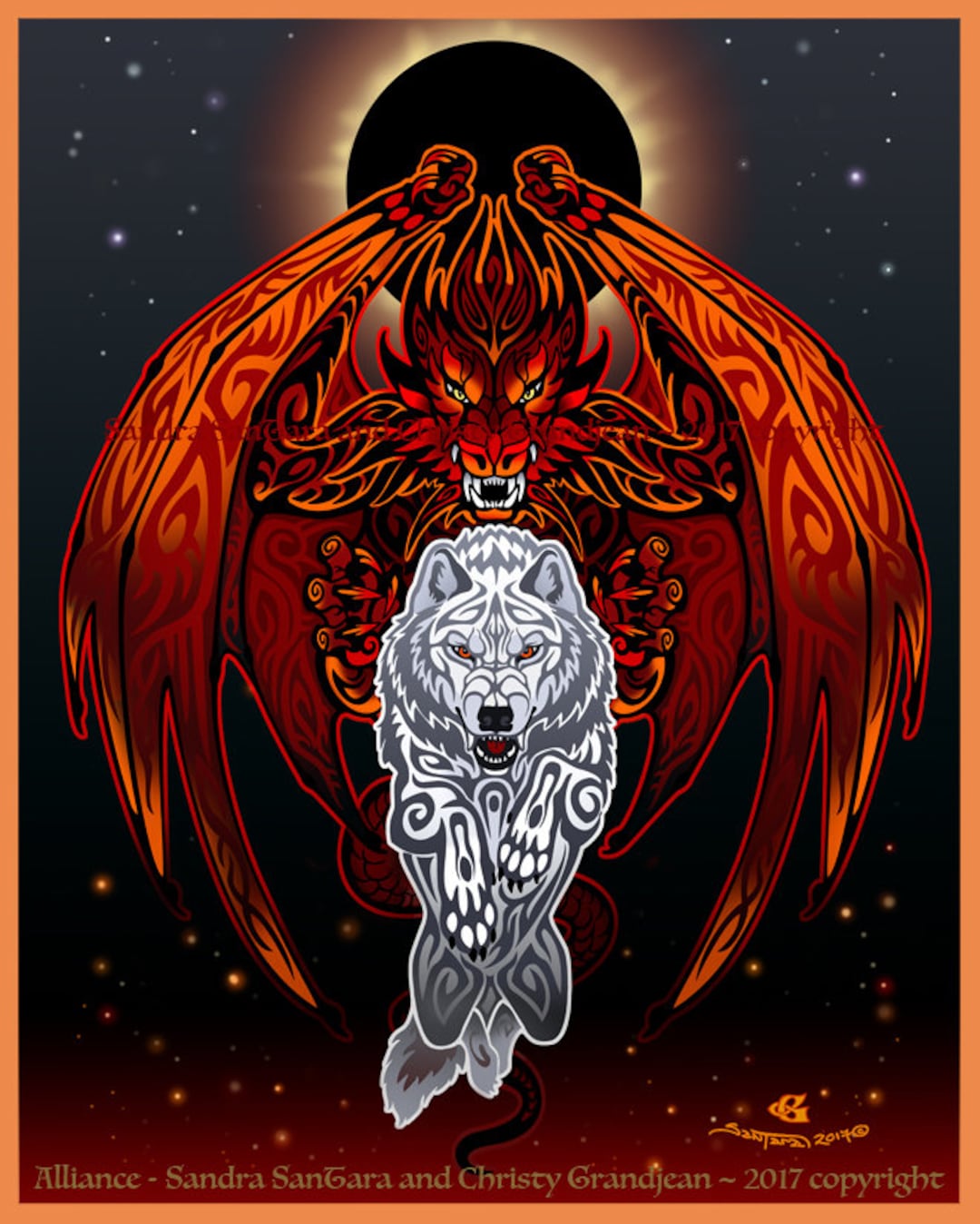 Red Fantasy Wolves